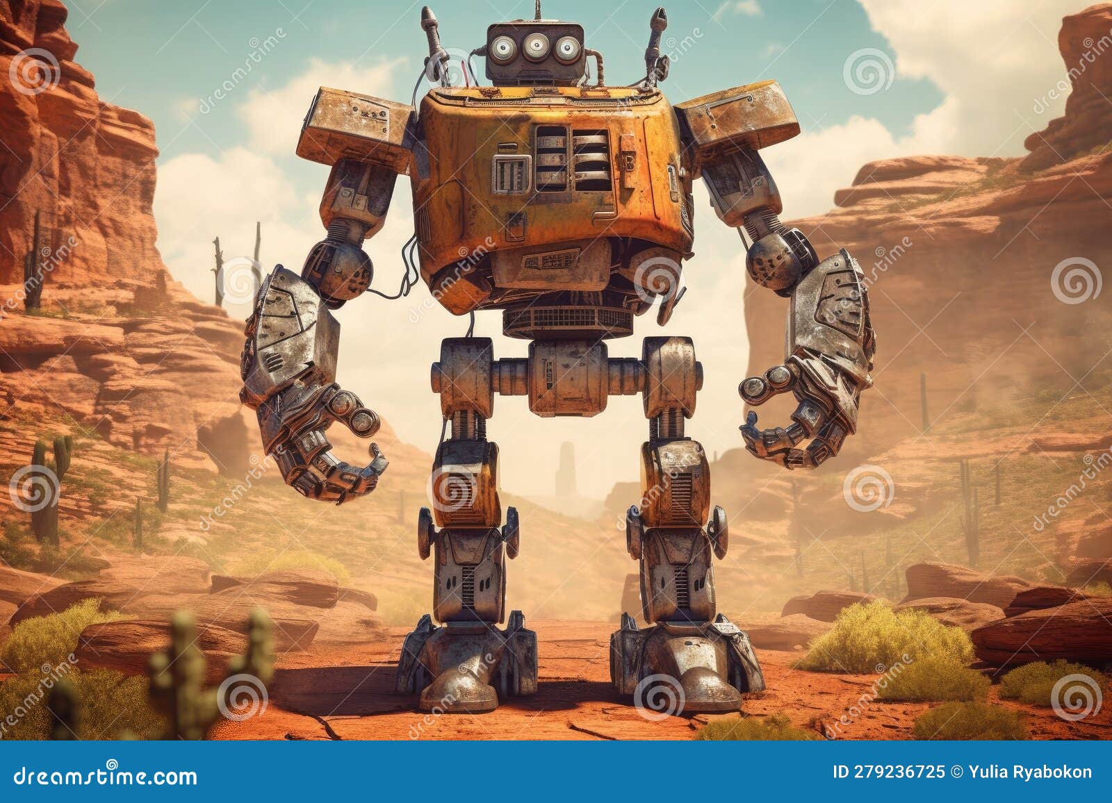 Robot Wild West. Generate Ai Stock Illustration - Illustration of ...