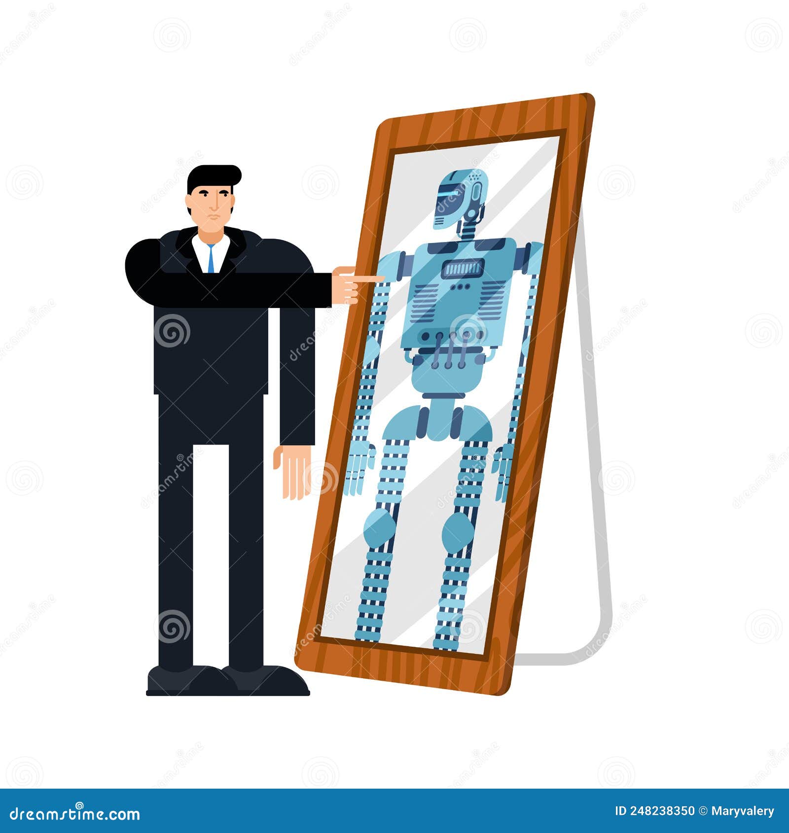 The Concept Of Replacing The Arm With A Prosthesis. A Metal Robotic Arm ...