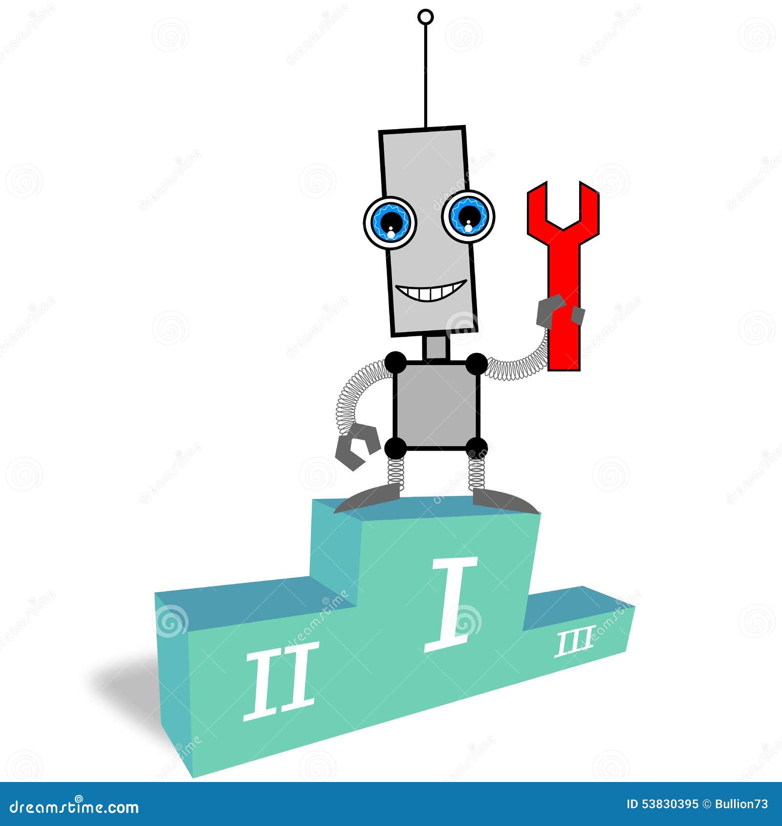 The Robot Win in Competition Stock Illustration - Illustration of ...