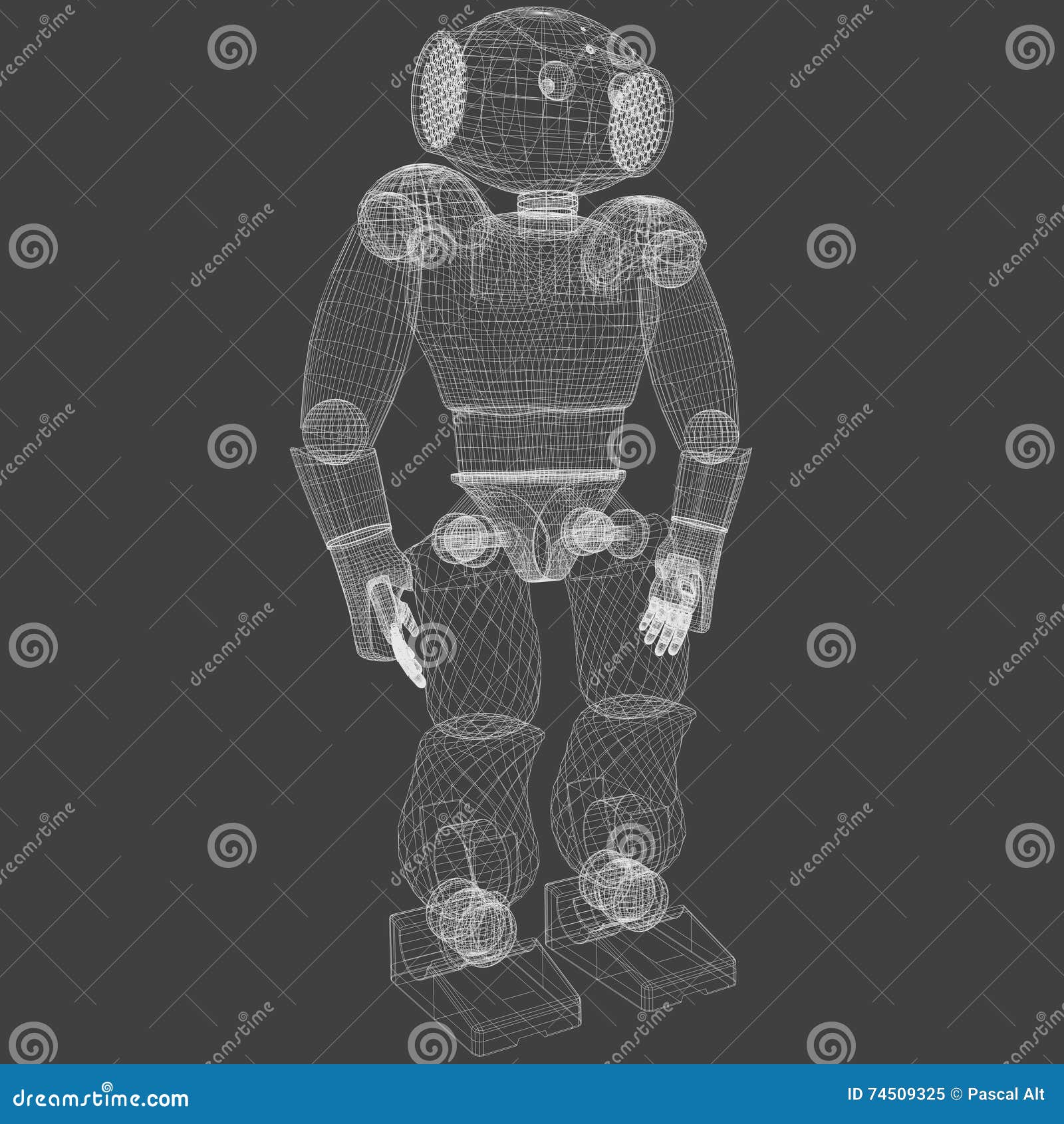 Robot wireframe stock image. Image of electronic, futur - 74509325