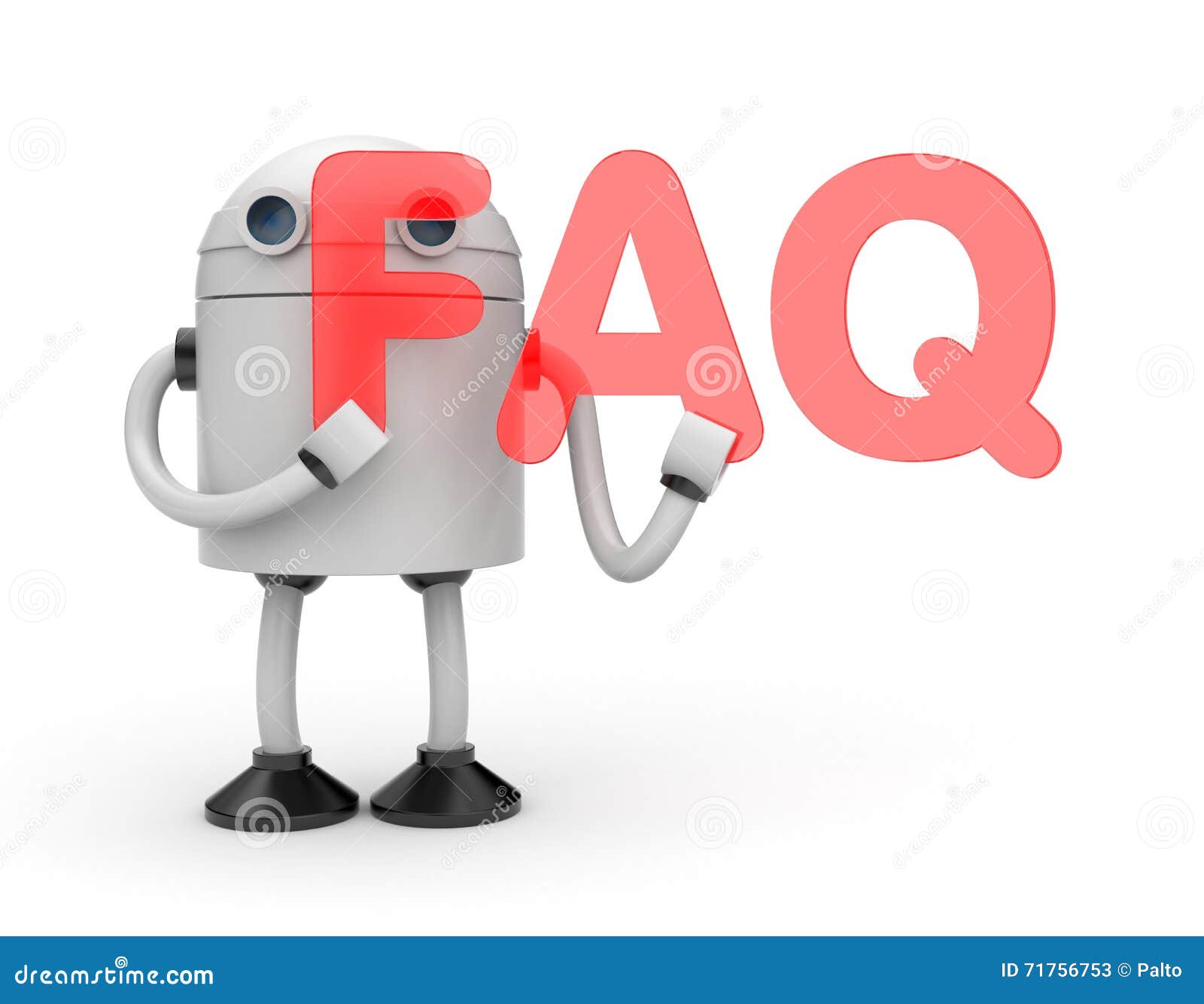 Robot with word FAQ stock illustration. Illustration of person - 71756753
