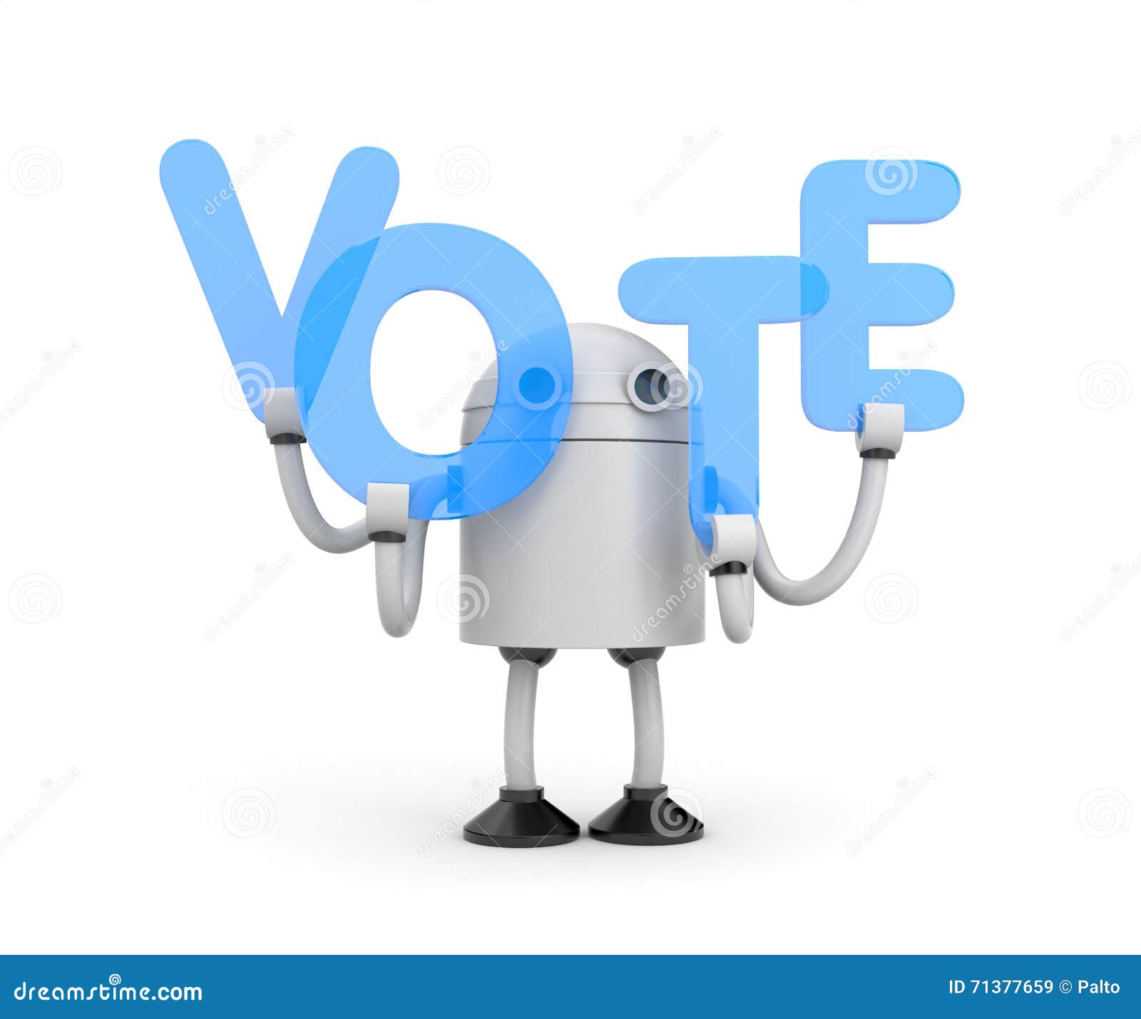 Robot with word Vote stock illustration. Illustration of government ...