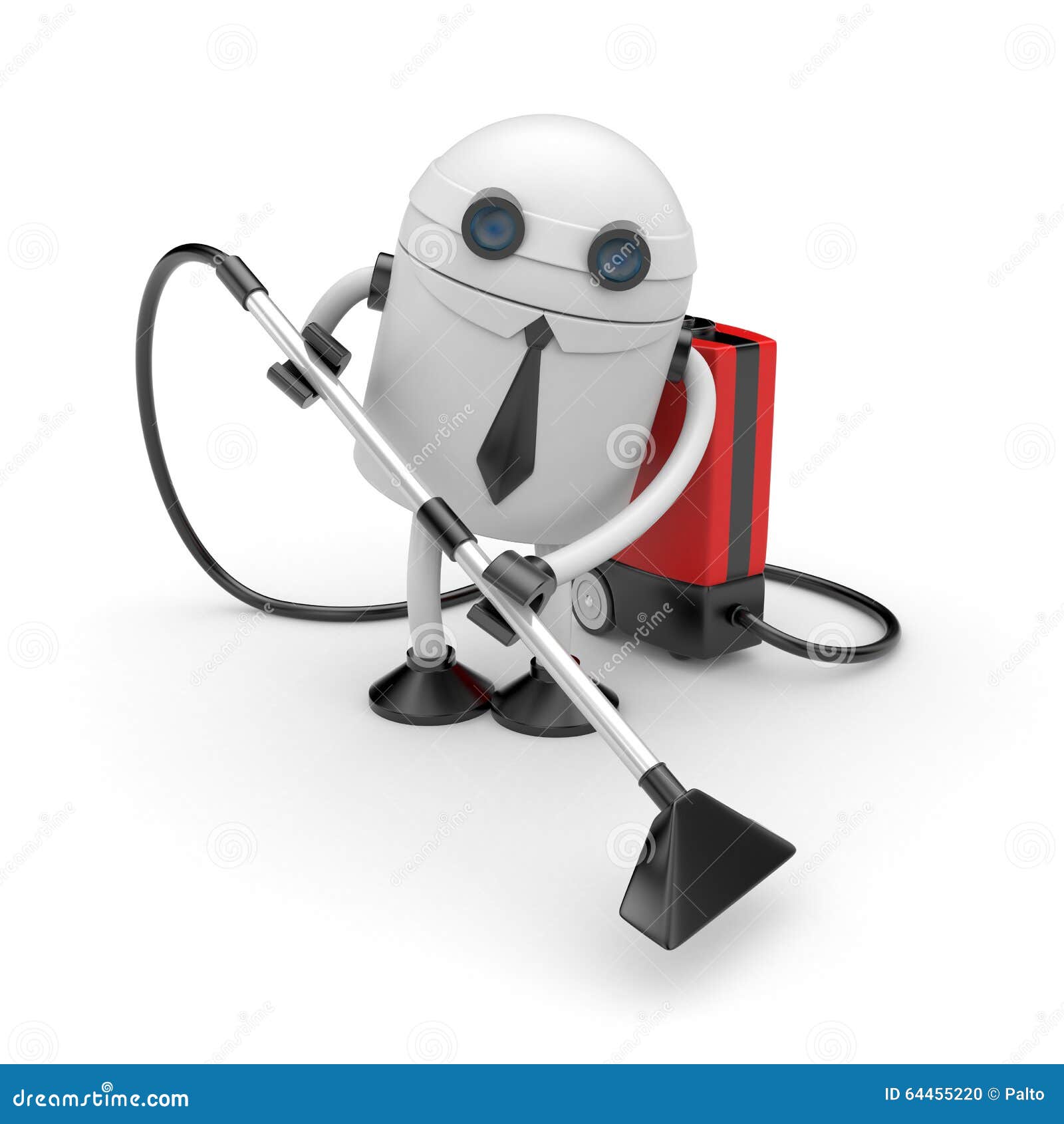 Robot at work stock illustration. Illustration of cleaner - 64455220