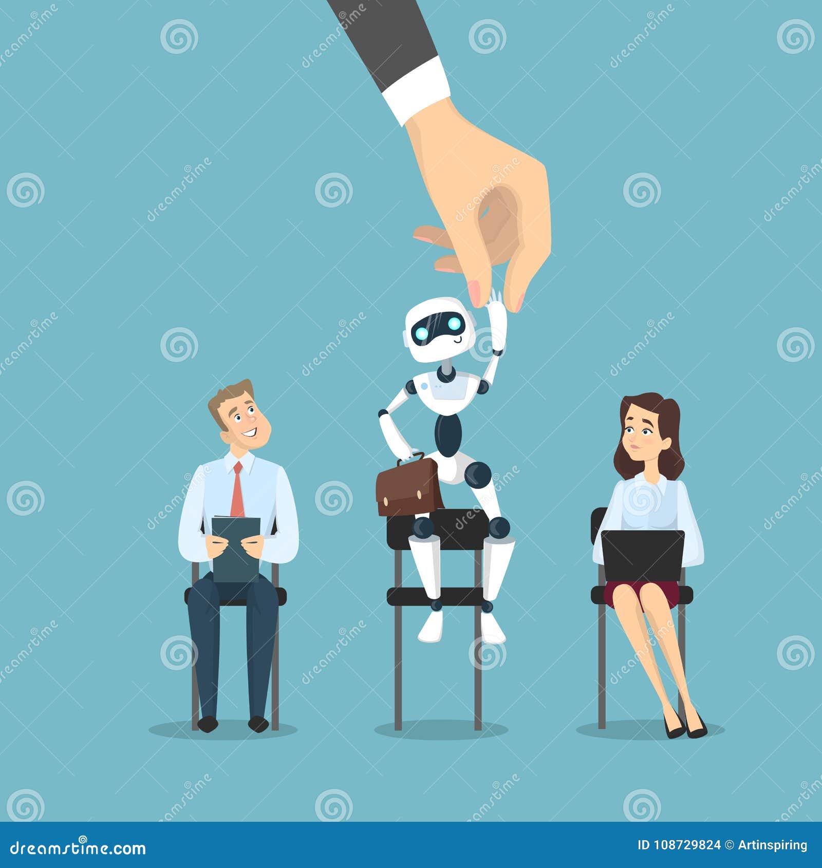 Robot for work. stock vector. Illustration of character - 108729824