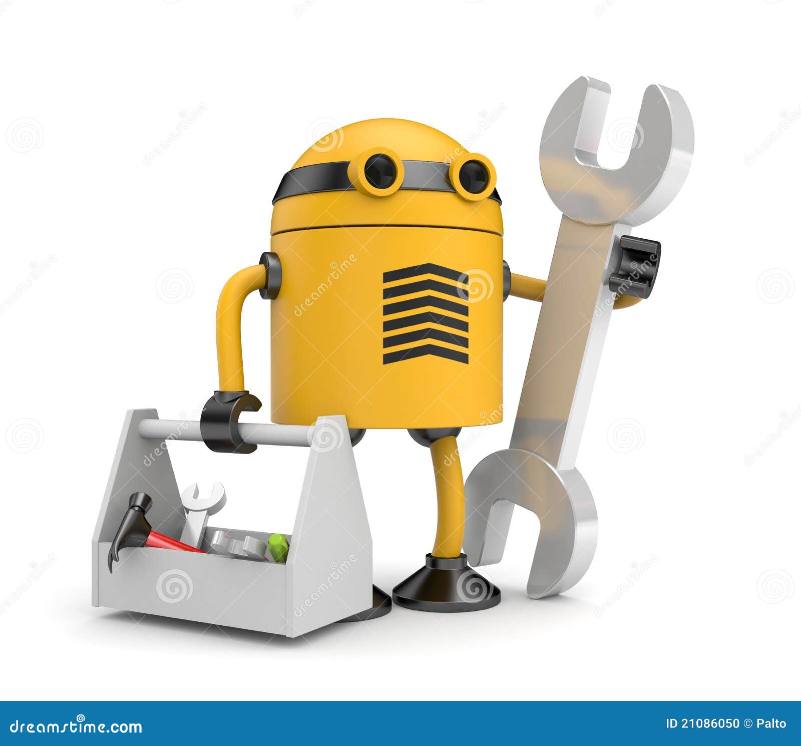 Robot worker stock illustration. Illustration of carpenter - 21086050