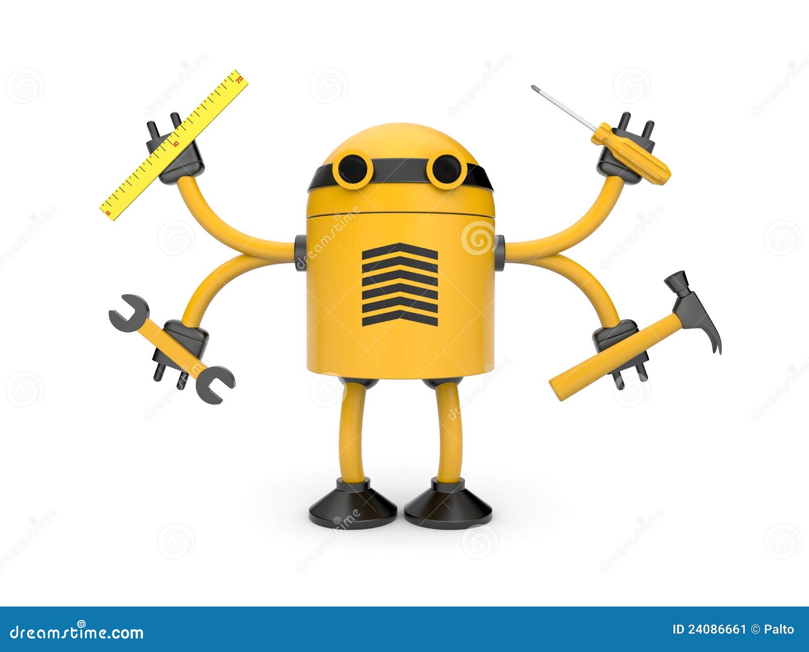 Robot worker stock illustration. Illustration of character - 24086661