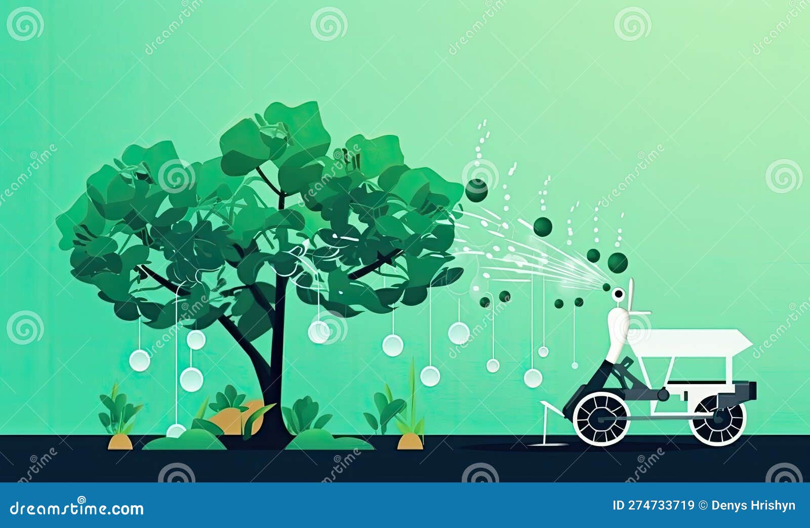 Robot is Working on Agricultural Field. Creating Using Generative AI ...