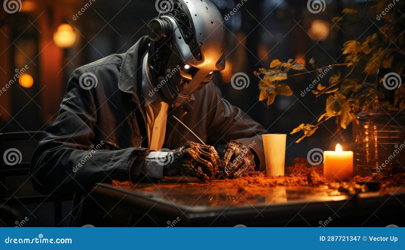 Robot Working As a Detective in a Crime Scene Wallpape. Generative AI ...