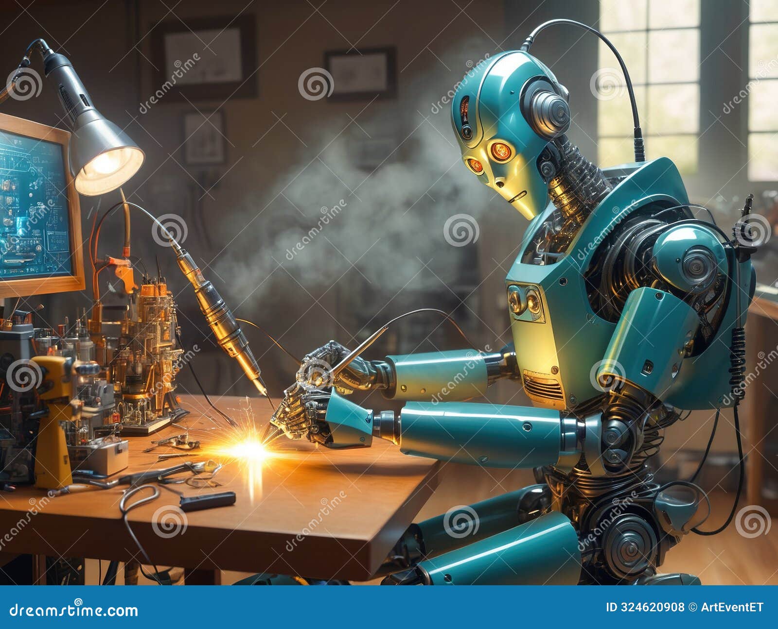 Robot Working - Robot Soldering Wires Using Soldering Iron and Solder ...