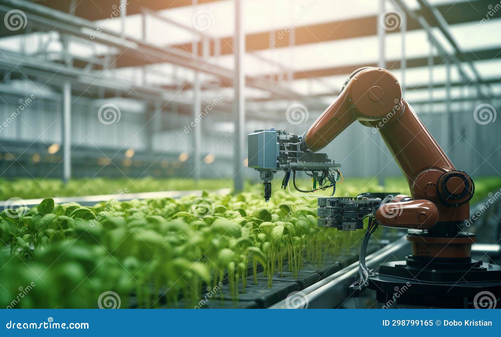 Robot Works on Agricultural Seed Field Stock Illustration ...