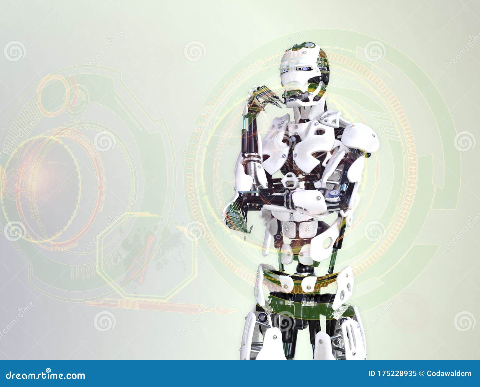 Robot that Works with Virtual Display. Stock Illustration ...