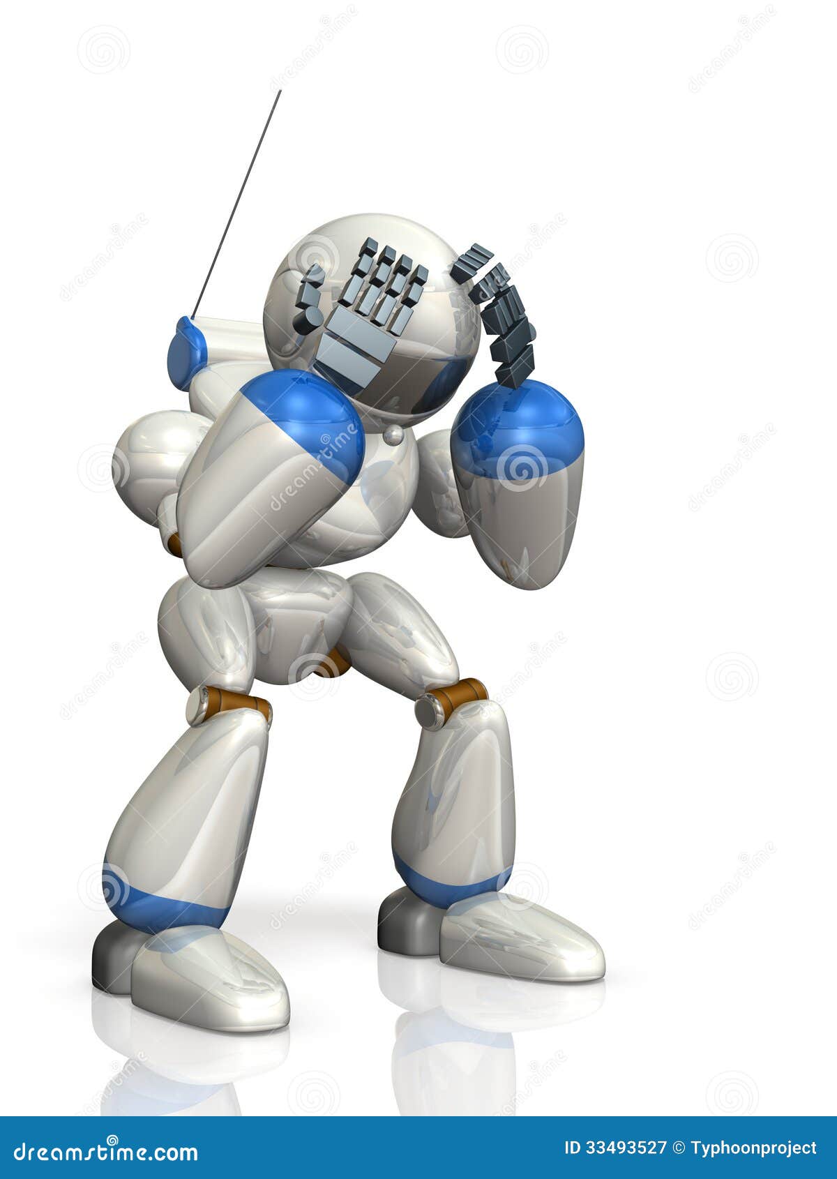 The robot is worried. stock illustration. Illustration of humanoid ...