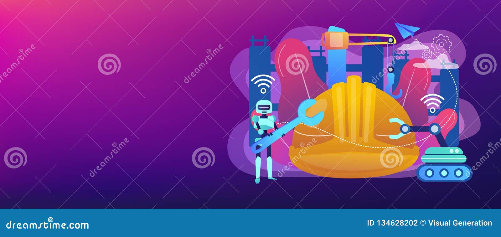 Robotics Construction Concept Banner Header. Stock Vector ...