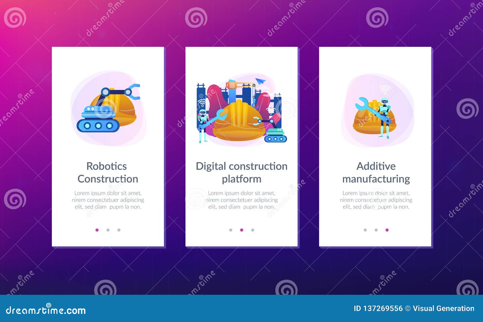 Robotics Construction App Interface Template. Stock Vector ...