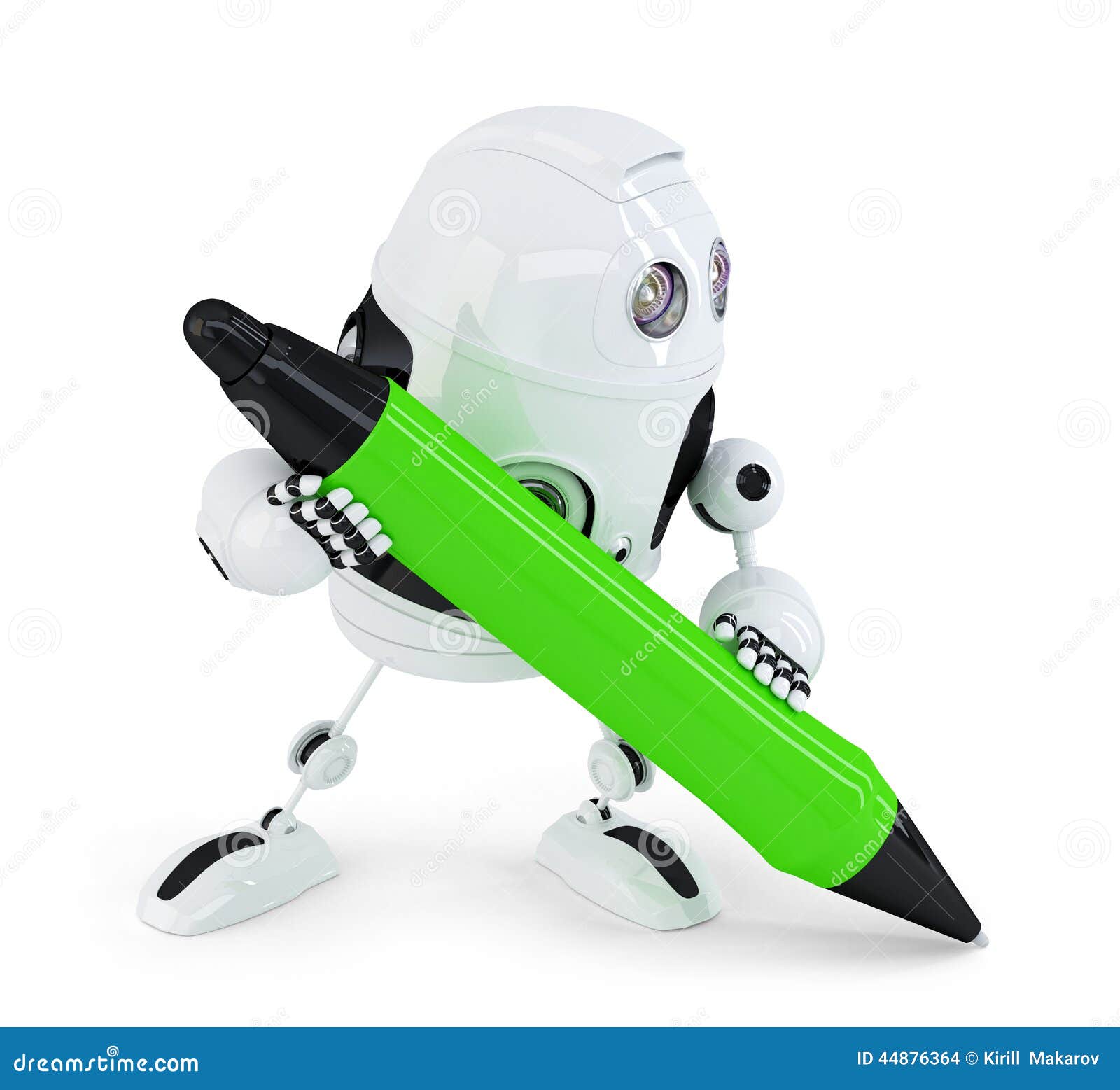 Robot Writing On Paper. Neural Network AI Generated Royalty-Free Stock ...