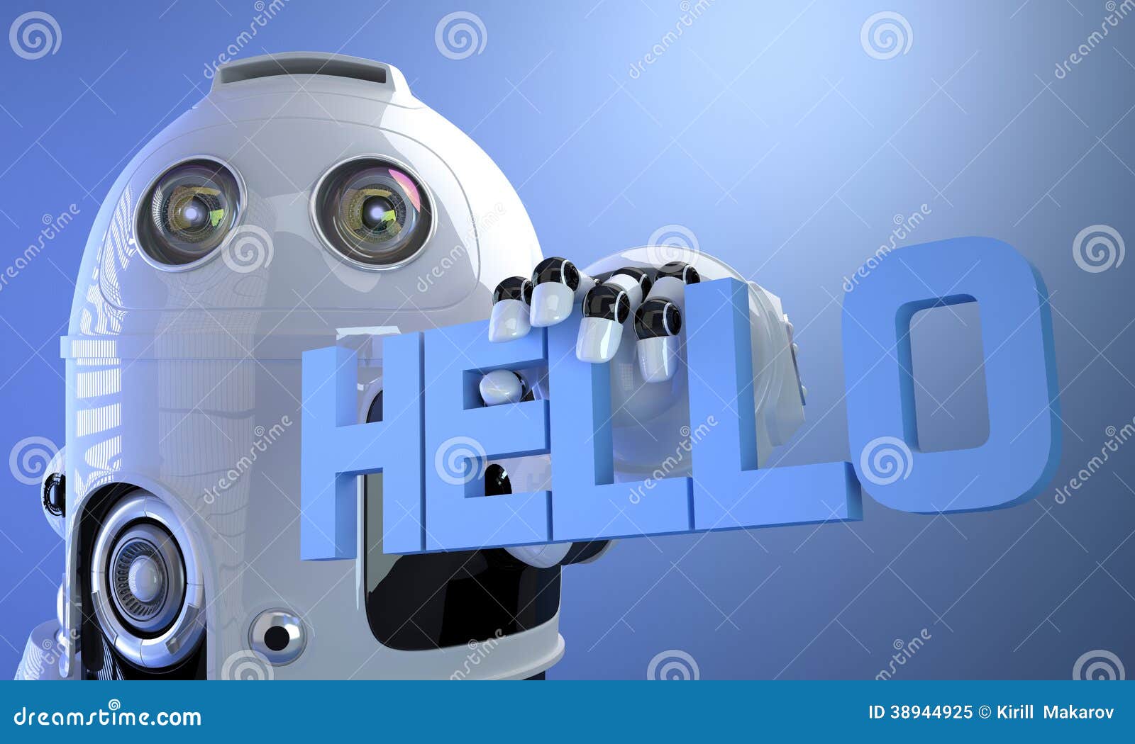 Roboter, Der HALLO-Zeichen Hält. Technologiekonzept. Stock Abbildung ...