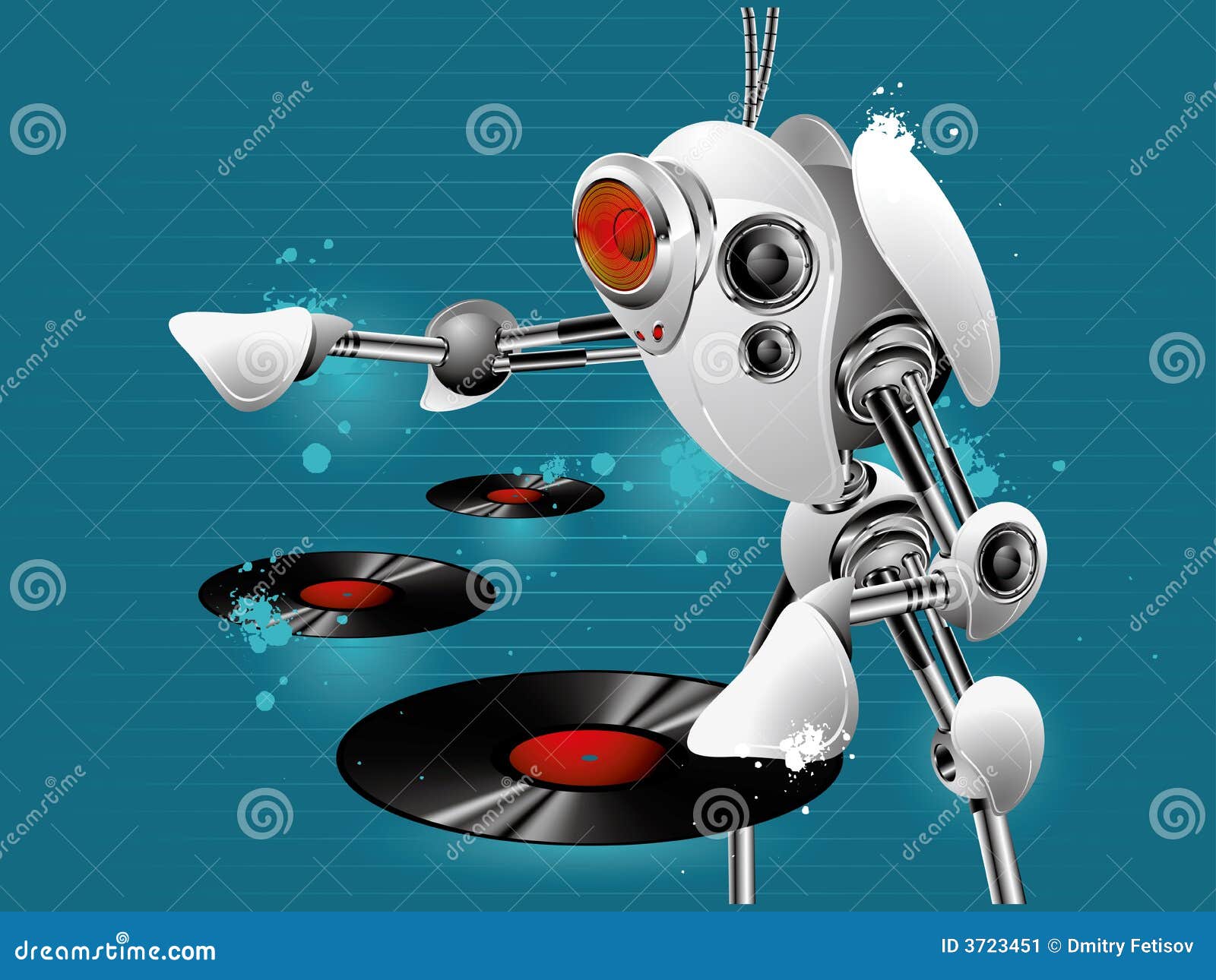 Roboter DJ vektor abbildung. Illustration von schmutzig - 3723451