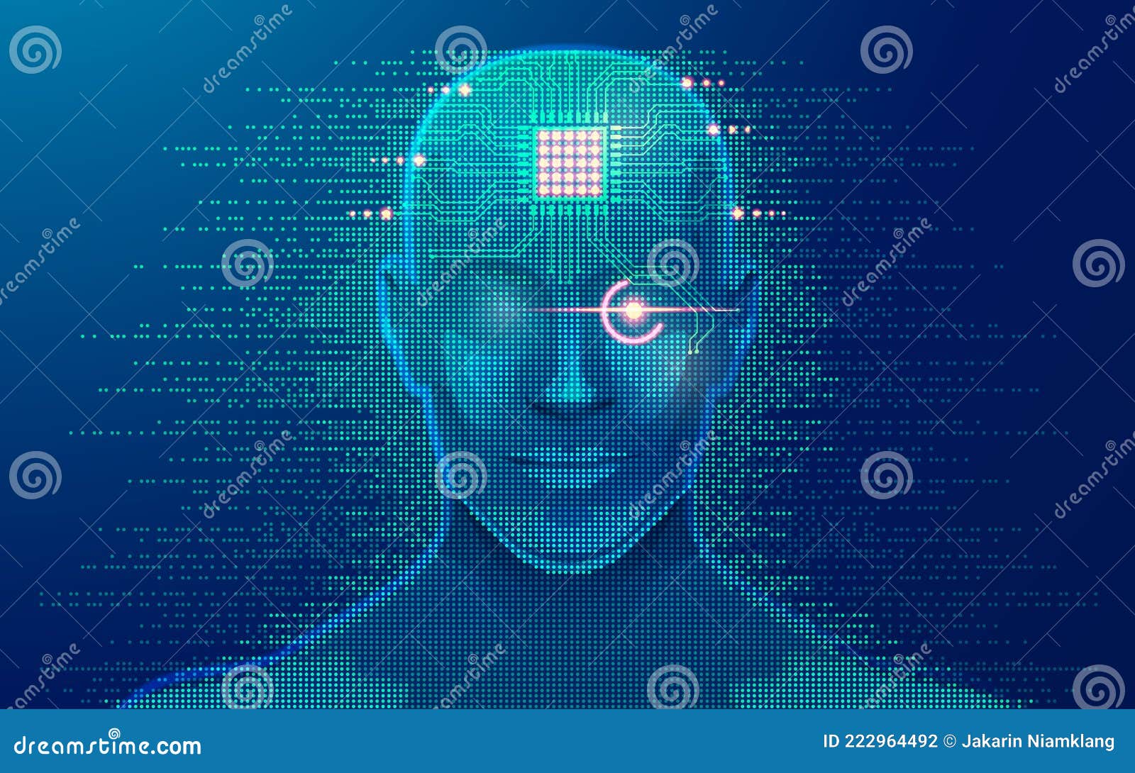 RobotFace stock vector. Illustration of conceptual, board - 222964492