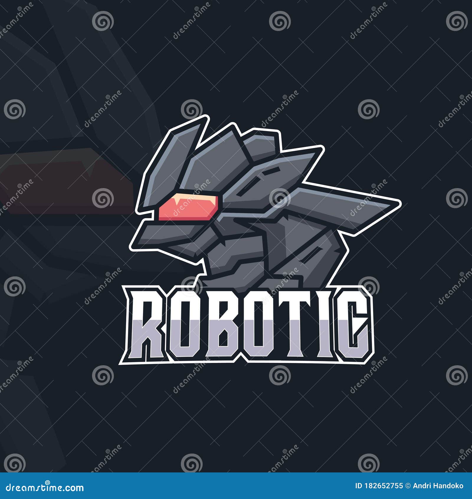 Illustration Vector Esport Robotic Logo Design Template. Stock Vector ...