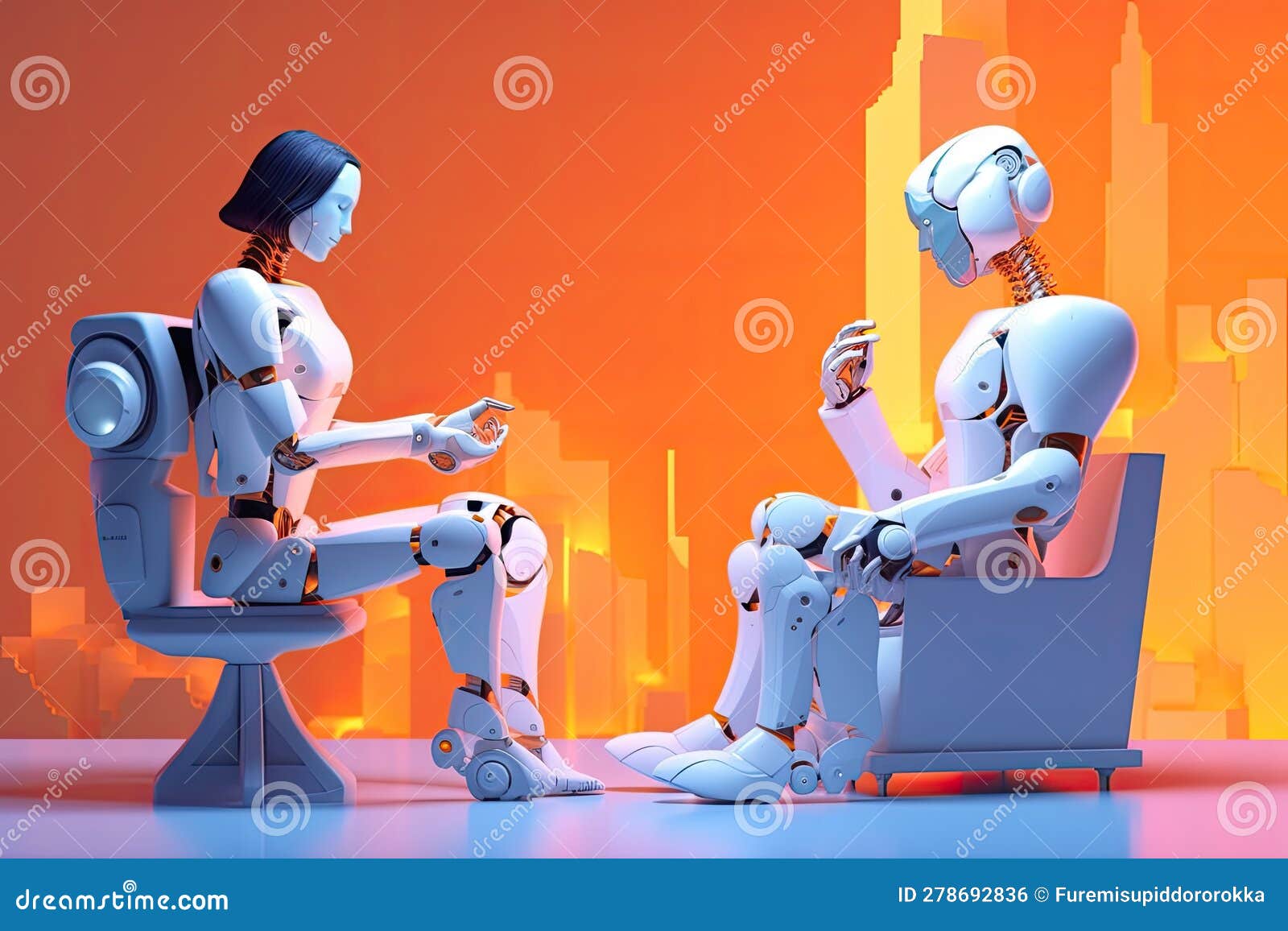 Robotic Ai . Futuristic Technology or Machine Learning . Humanoid Face ...