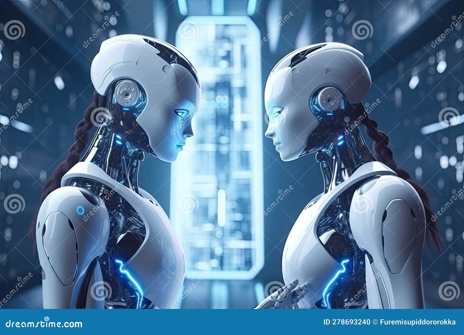 Robotic Ai . Futuristic Technology or Machine Learning . Humanoid Face . Chatgpt Bot ...