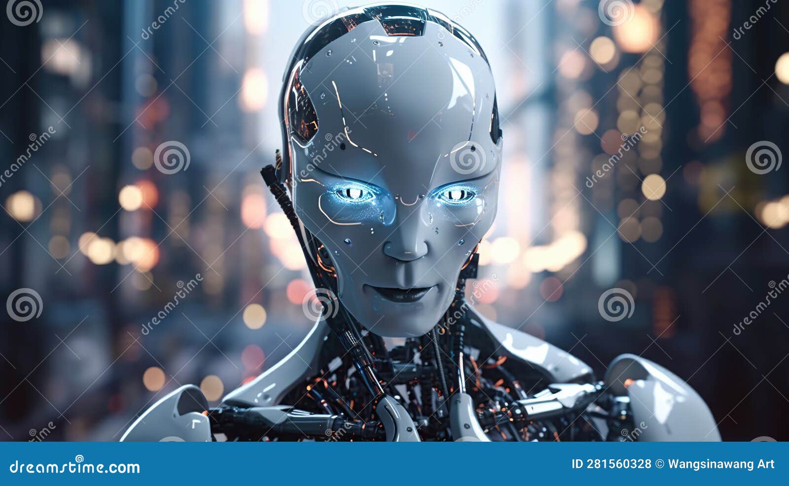Robotic AI Generated Image stock photo. Image of person - 281560328