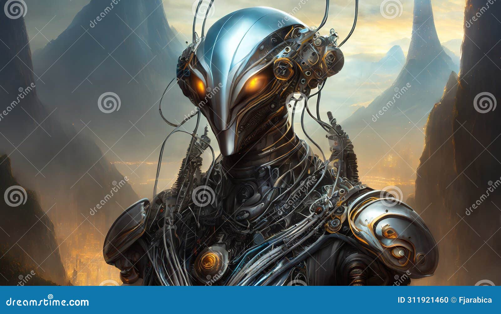 Robotic alien stock illustration. Illustration of mythology - 311921460