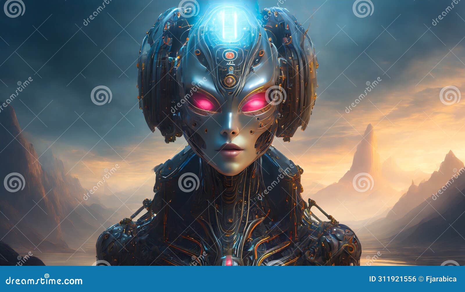 Robotic alien stock illustration. Illustration of alien - 311921556