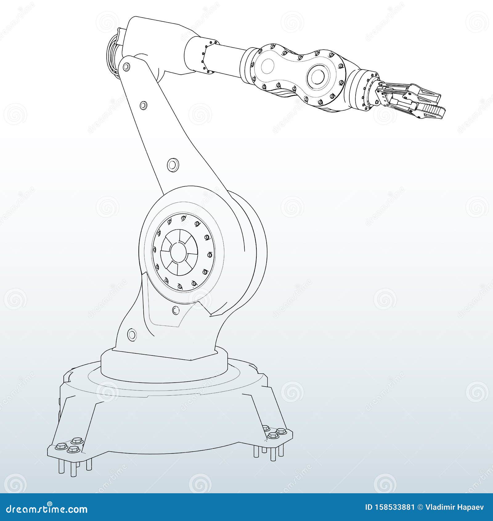 Robotic Arm for Any Work in a Factory or Production. Mechatronic ...