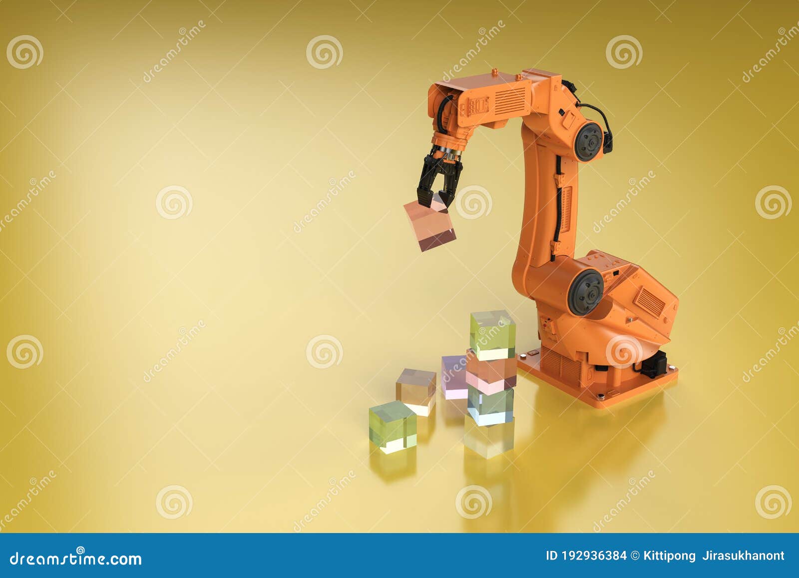 Robotic Arm Arrange Toy Blocks Stock Photo | CartoonDealer.com #192936384