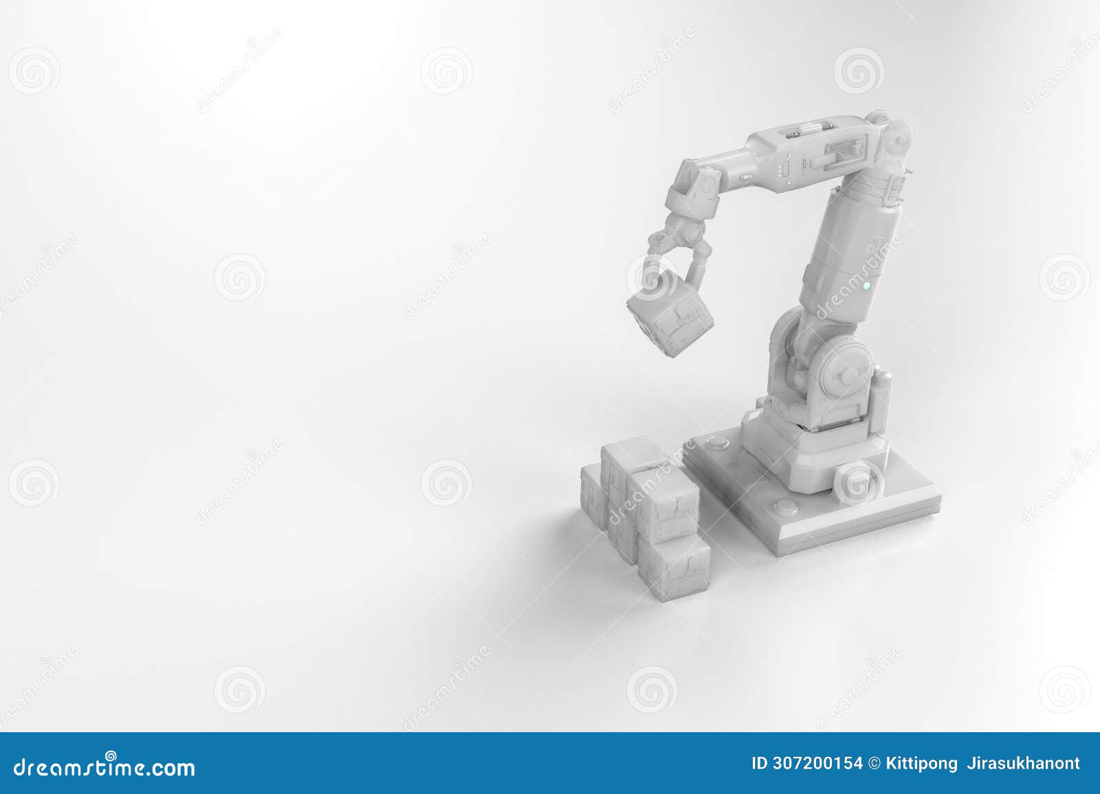 Robotic Arm Arrange Toy Blocks Stock Photo | CartoonDealer.com #195541092