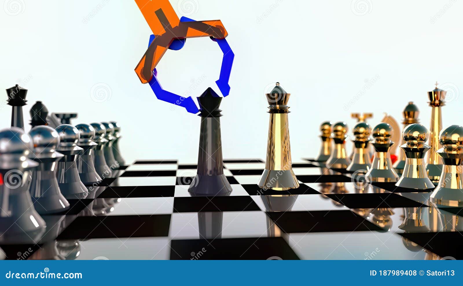 Robotic Arm Artificial Intelligence Playing Chess 3d Illustration Stock ...