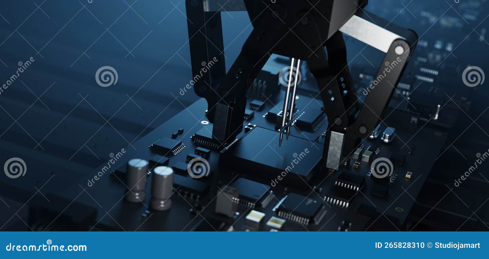 Robotic Arm Assembles Microelectronics Royalty-Free Stock Photo ...