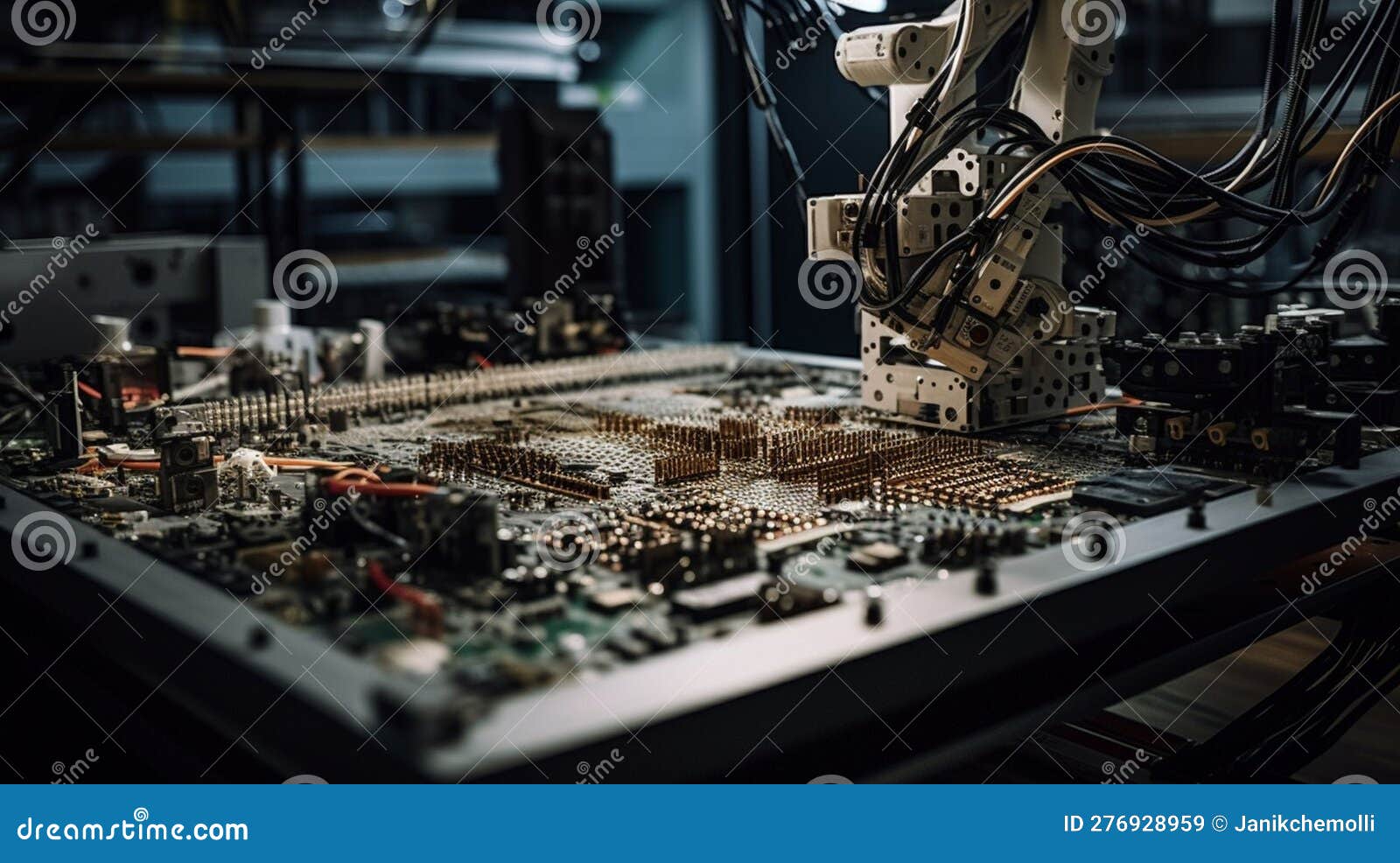 Robotic Arm Assembling A Circuit Board Royalty-Free Stock Photo ...