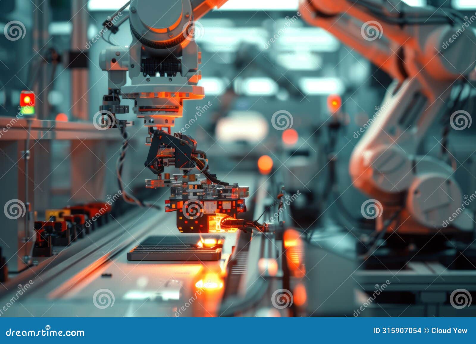 Robotic Arm Assembling Components in a Factory Using AI Technology ...