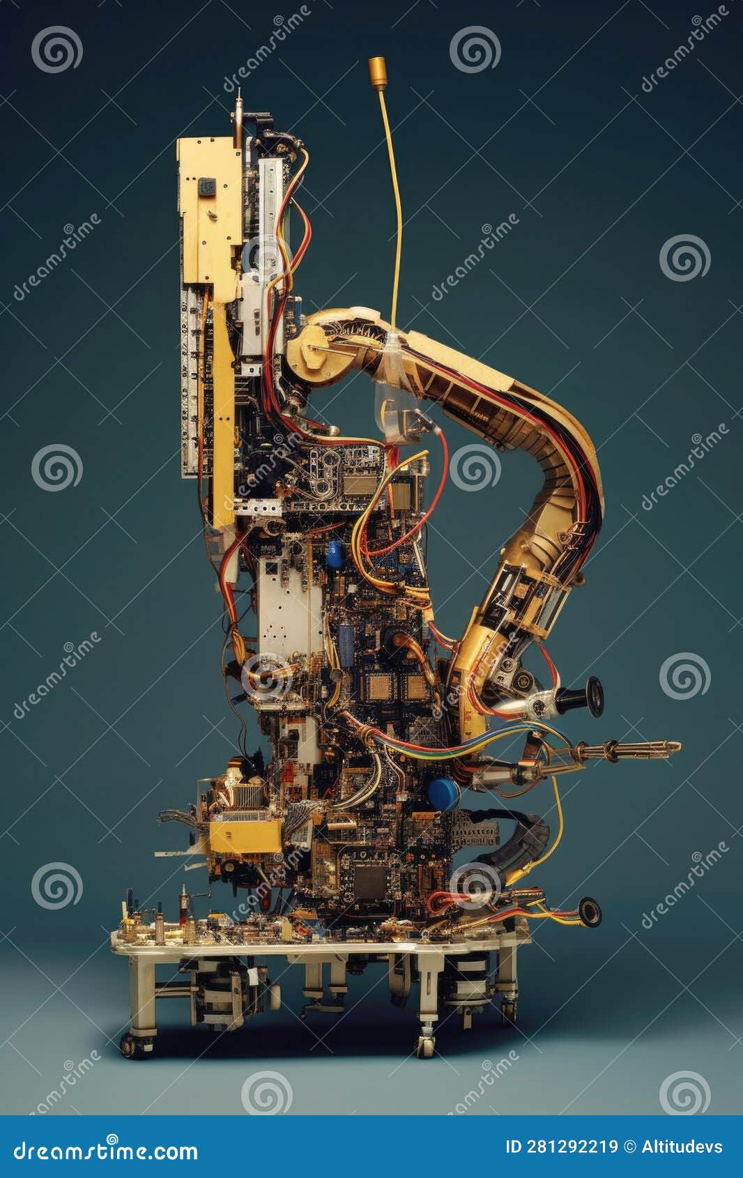 Robotic Arm Assembling Widgets On Factory Line Royalty-Free Stock ...