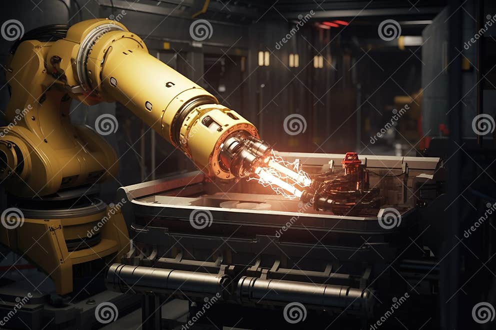 Robotic Arm Assembling a Nuclear Battery Stock Photo - Image of ...