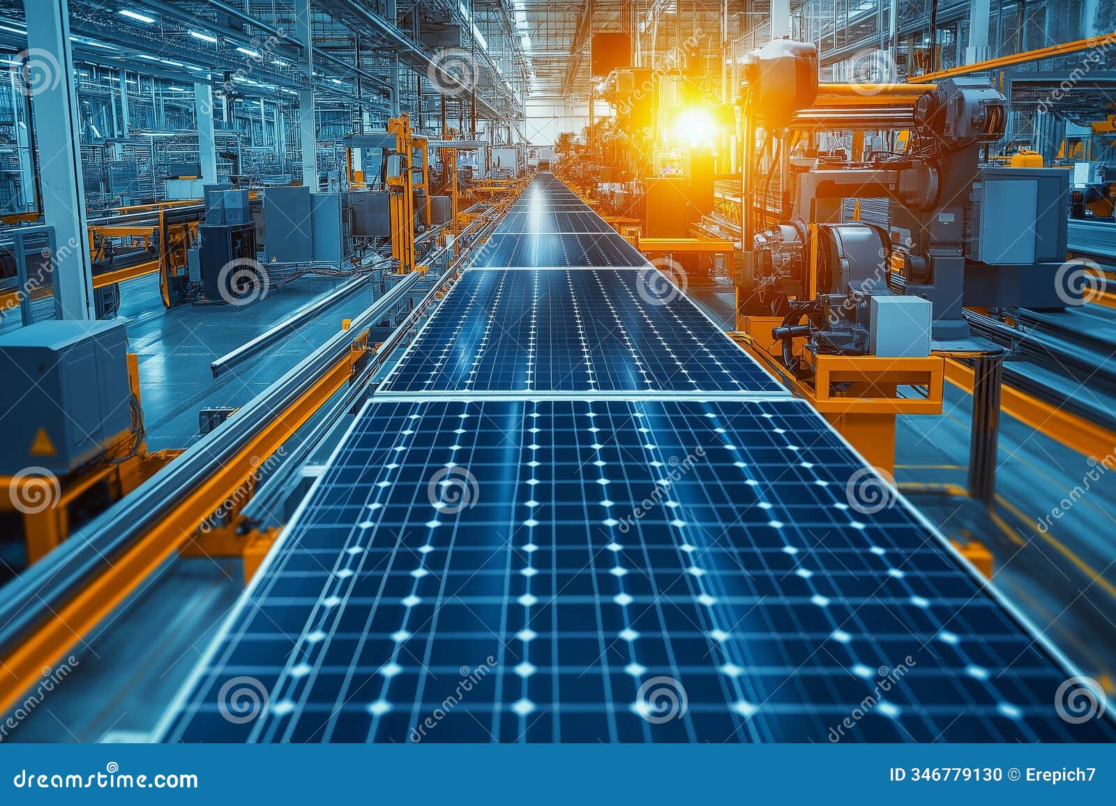 Robotic Arm Assembling Solar Panels in a Modern Manufacturing Facility ...