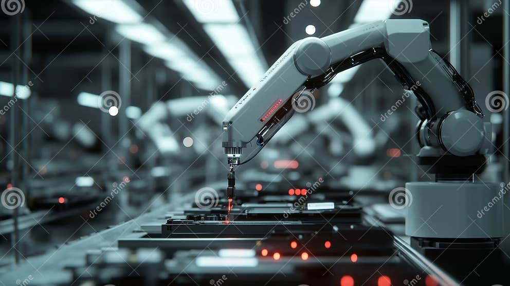 Robotic Arm on Assembly Line with Advanced Features and Precision Tools ...