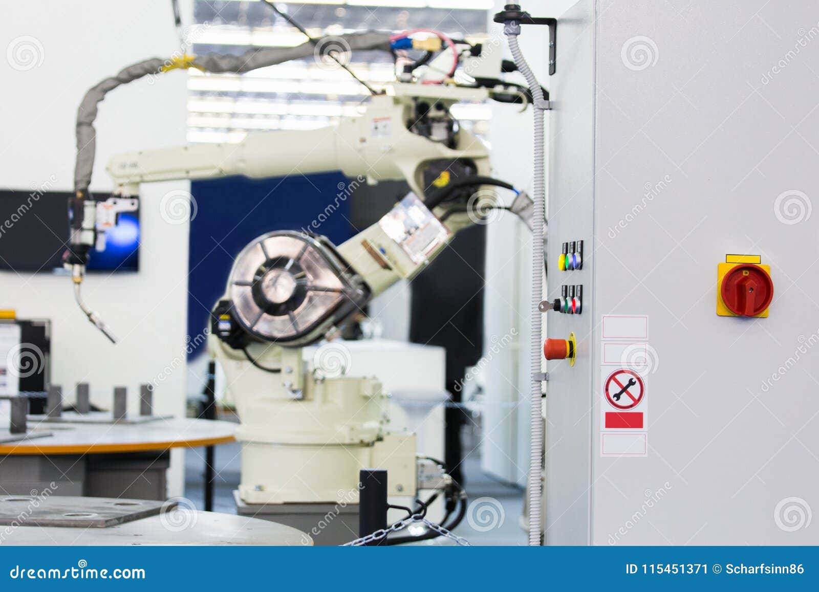 A robotic arm. stock image. Image of hand, machine, factory - 115451371