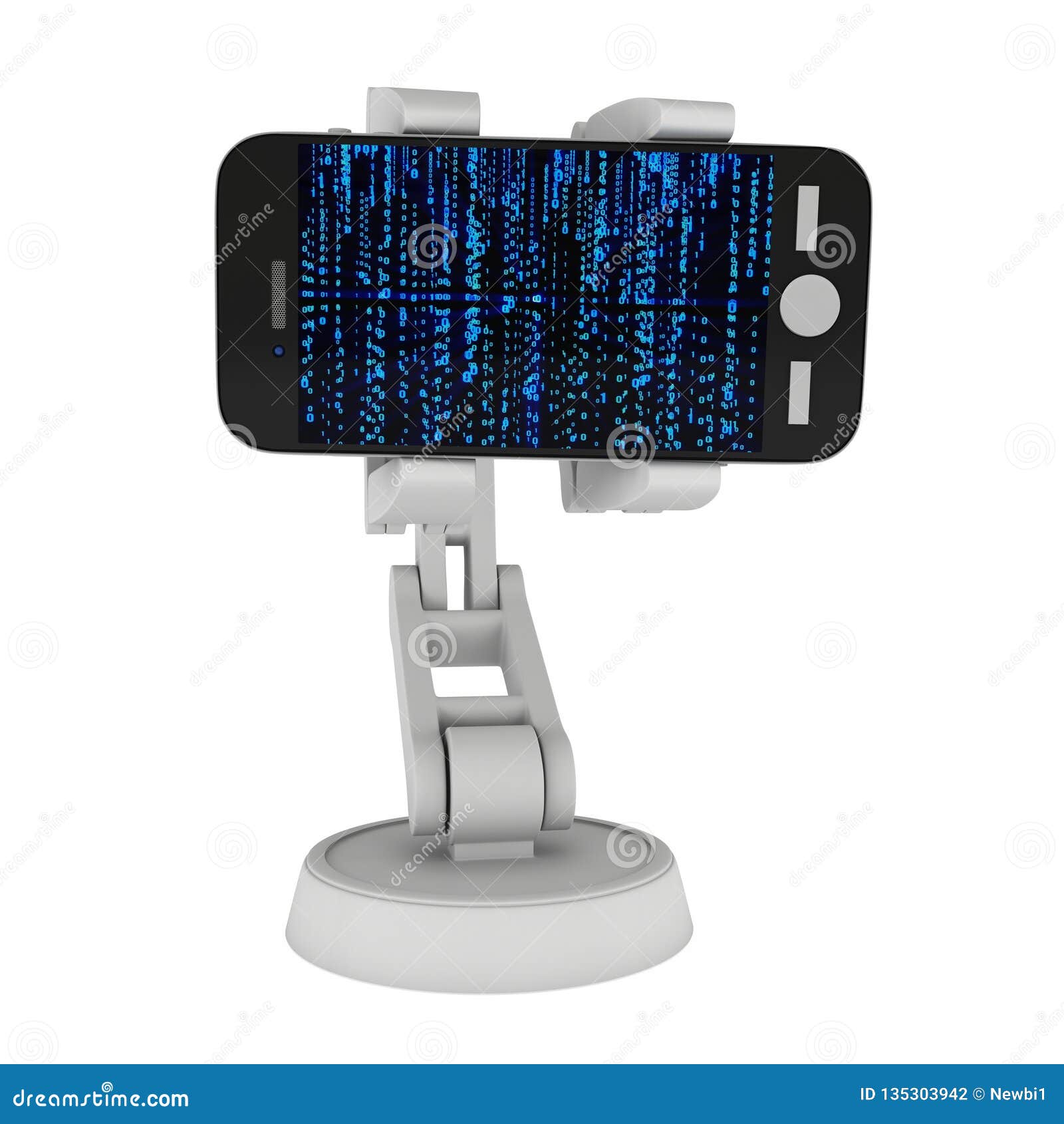 Robotic Arm with Binary Code 3d Stock Illustration - Illustration of ...