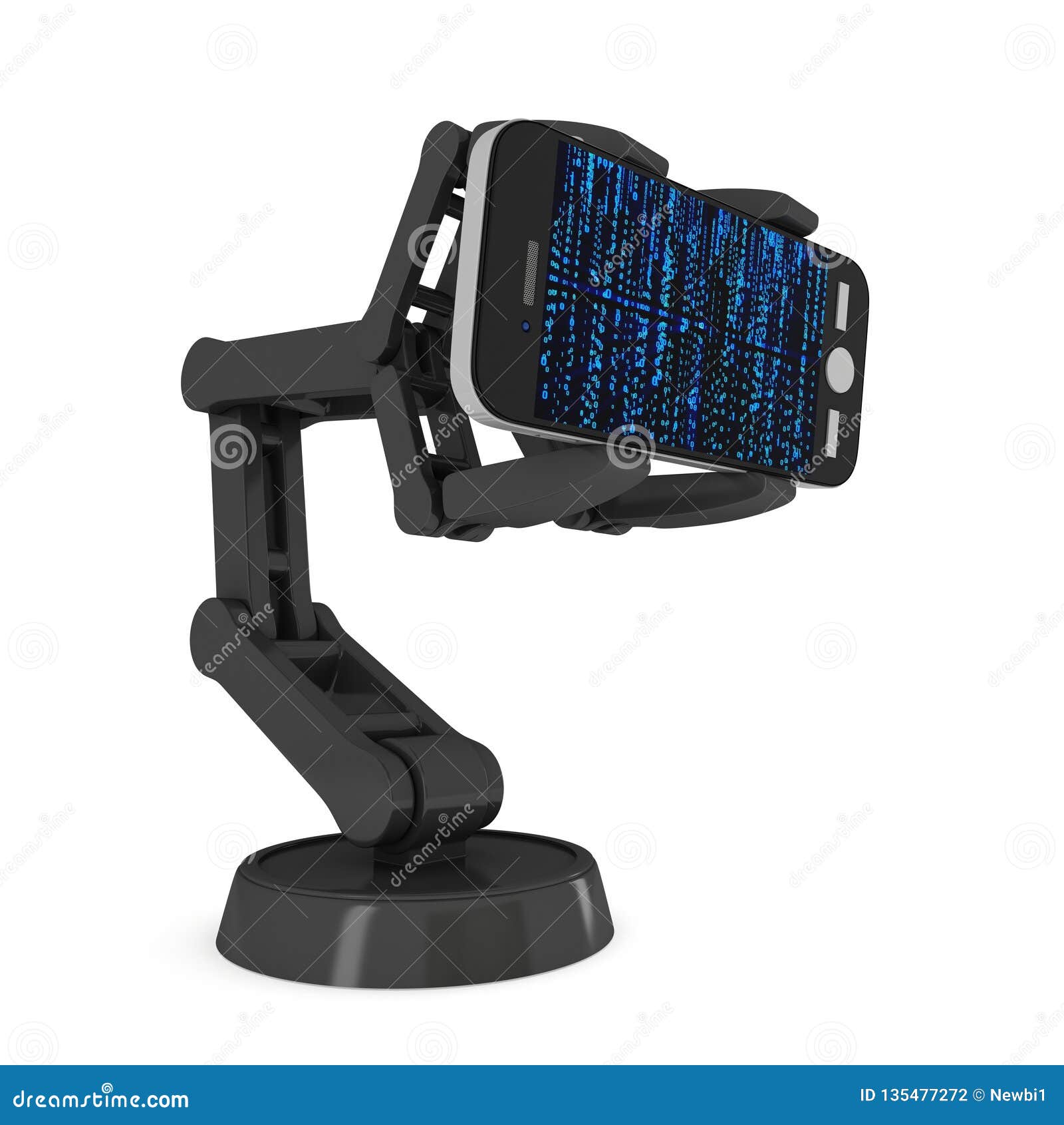 Robotic Arm with Binary Code 3d Stock Illustration - Illustration of ...