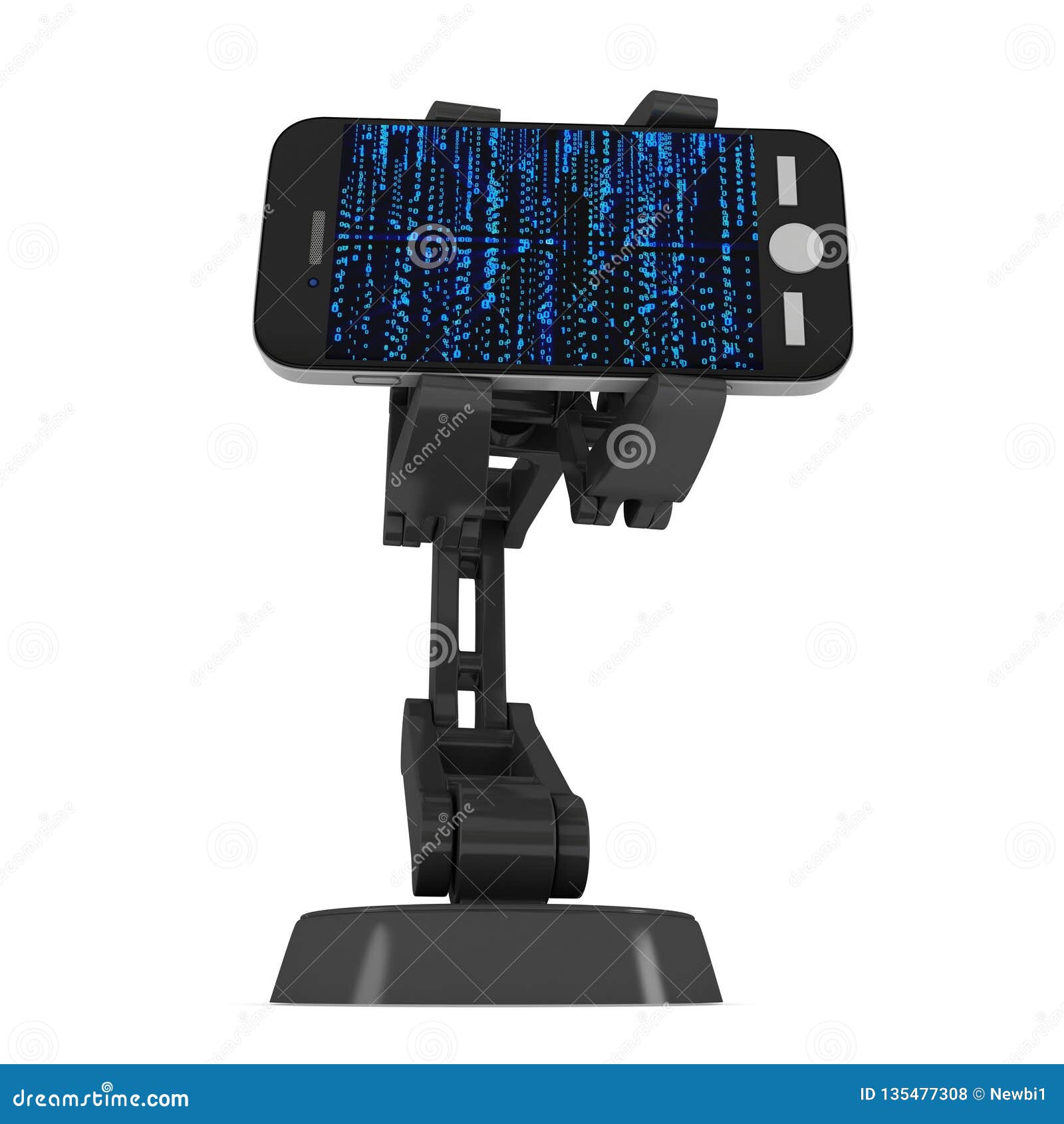 Robotic Arm with Binary Code 3d Stock Illustration - Illustration of ...