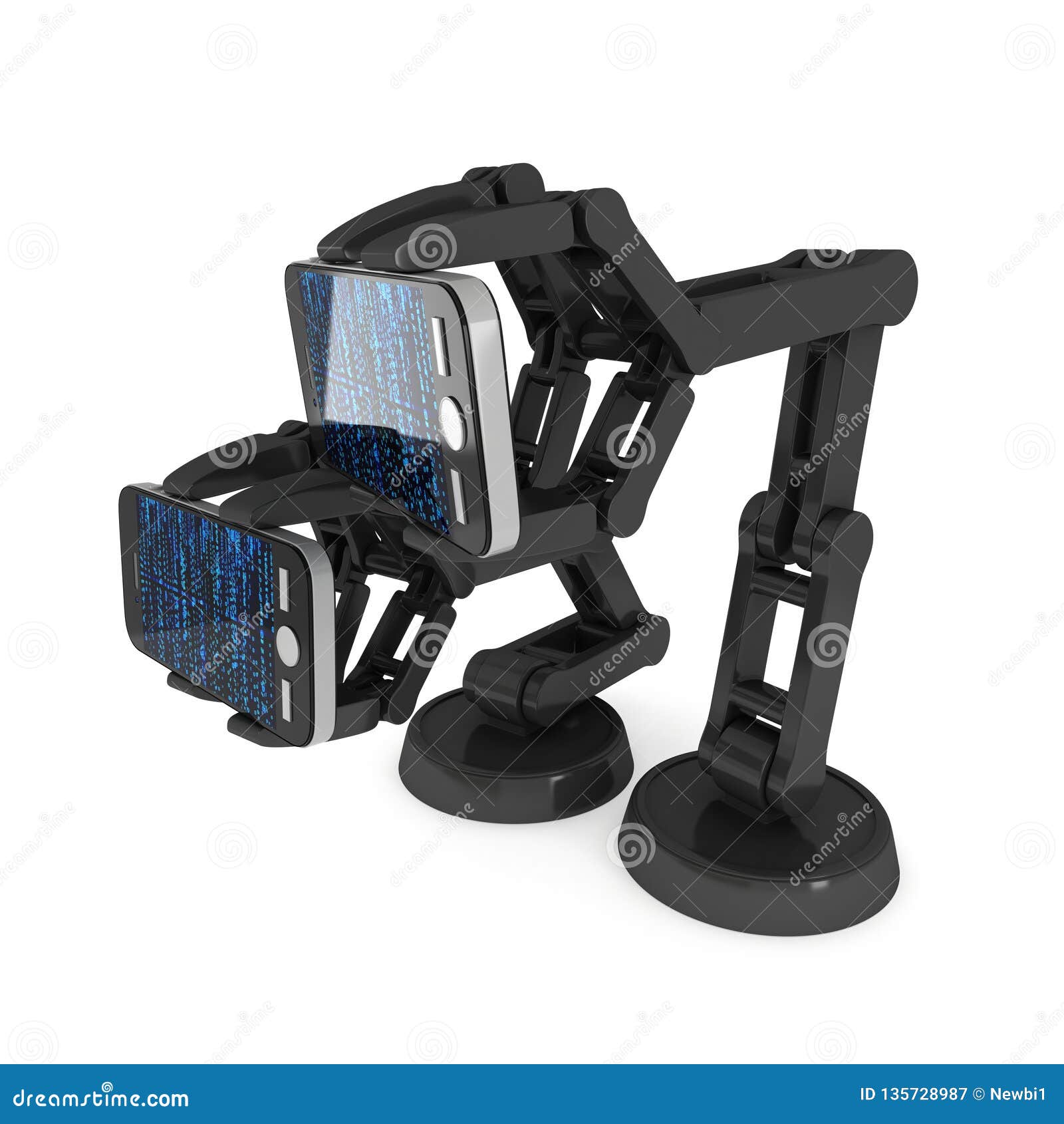 Robotic Arm with Binary Code 3d Stock Illustration - Illustration of ...