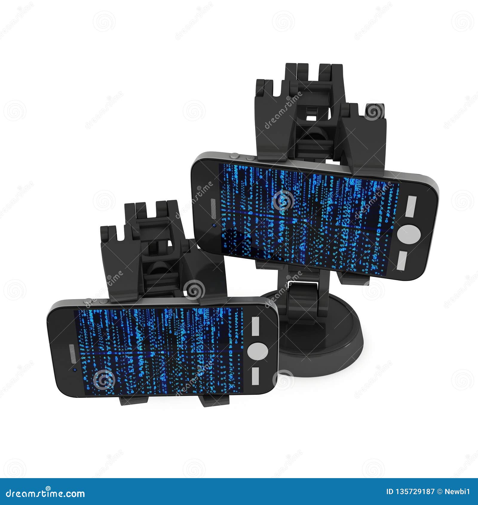 Robotic Arm with Binary Code 3d Stock Illustration - Illustration of ...