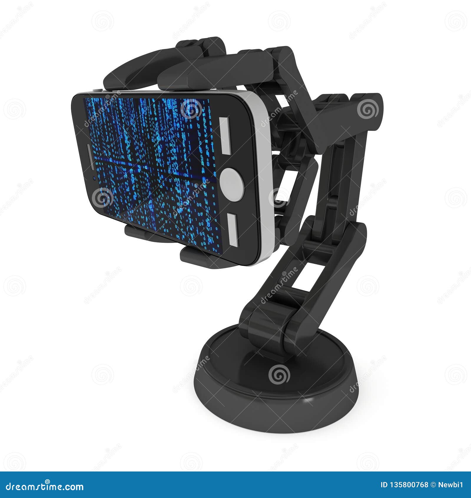 Robotic Arm with Binary Code 3d Stock Illustration - Illustration of ...