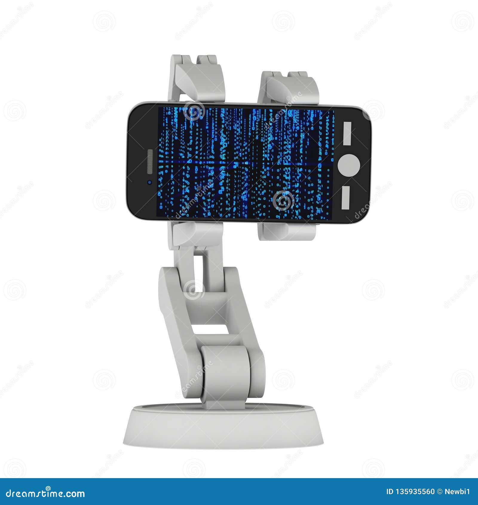 Robotic Arm with Binary Code 3d Stock Illustration - Illustration of ...
