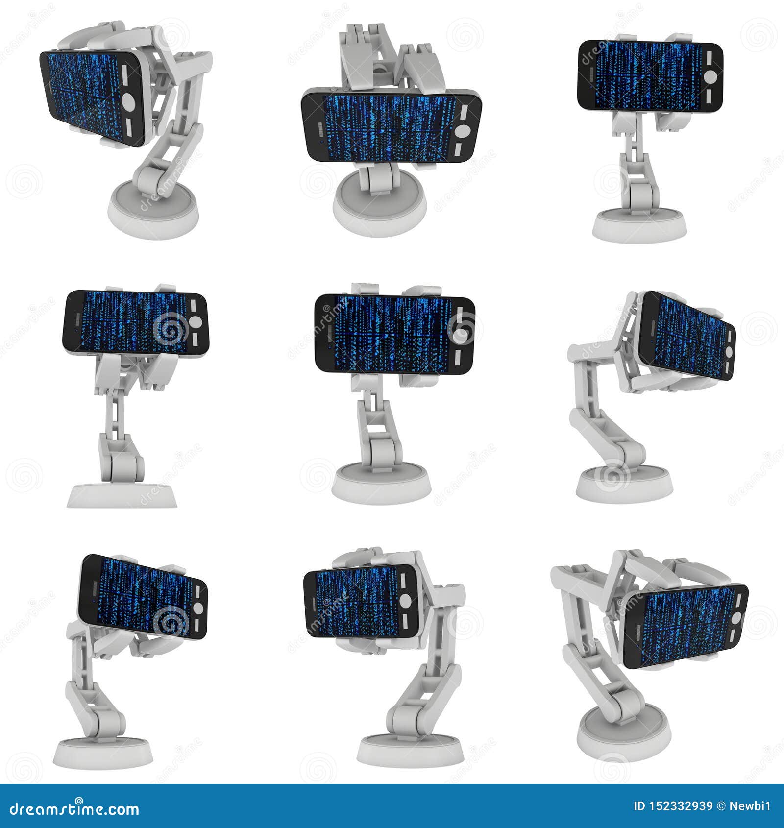 Robotic Arm with Binary Code 3d Stock Illustration - Illustration of ...