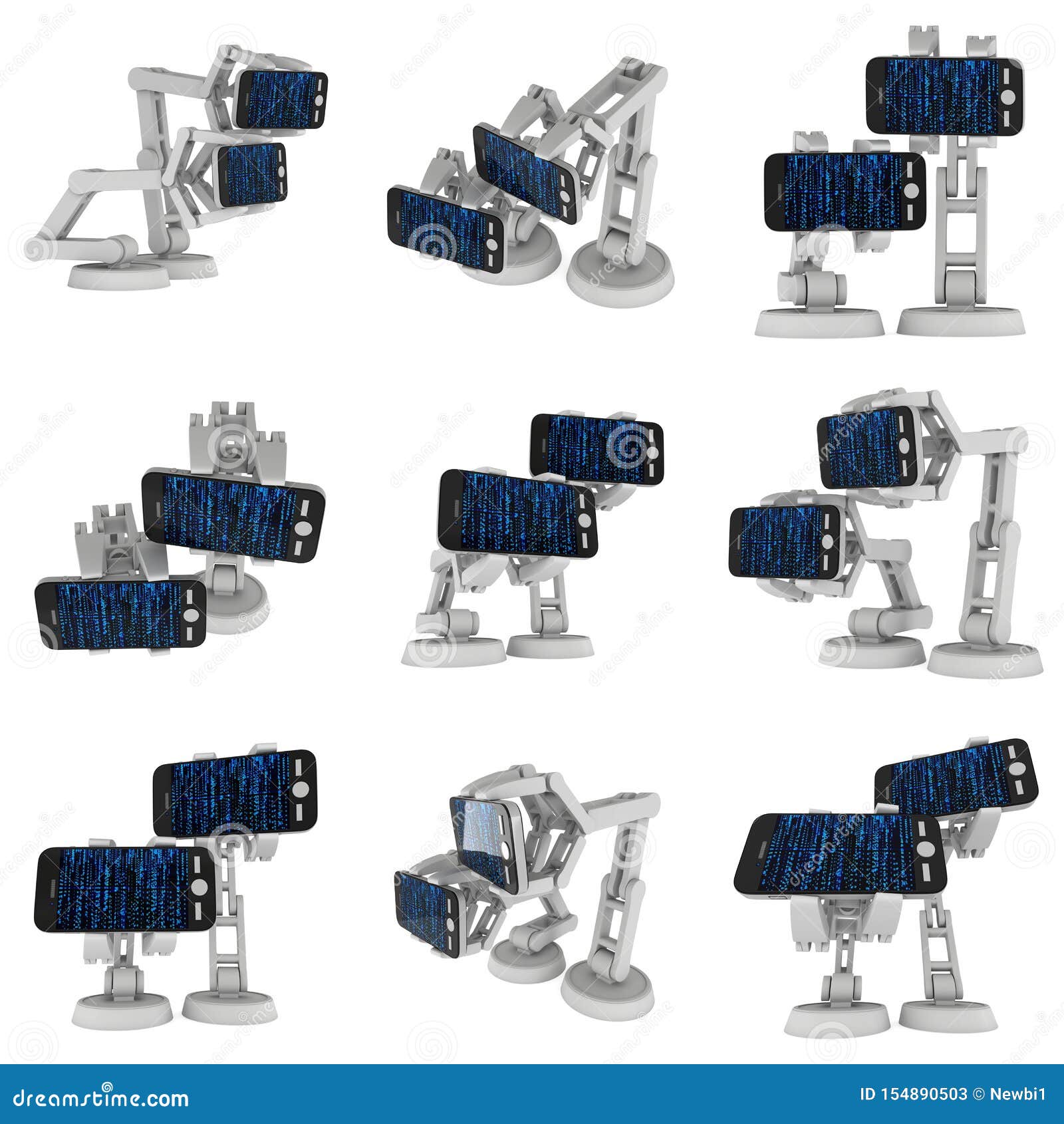 Robotic Arm with Binary Code 3d Stock Illustration - Illustration of ...