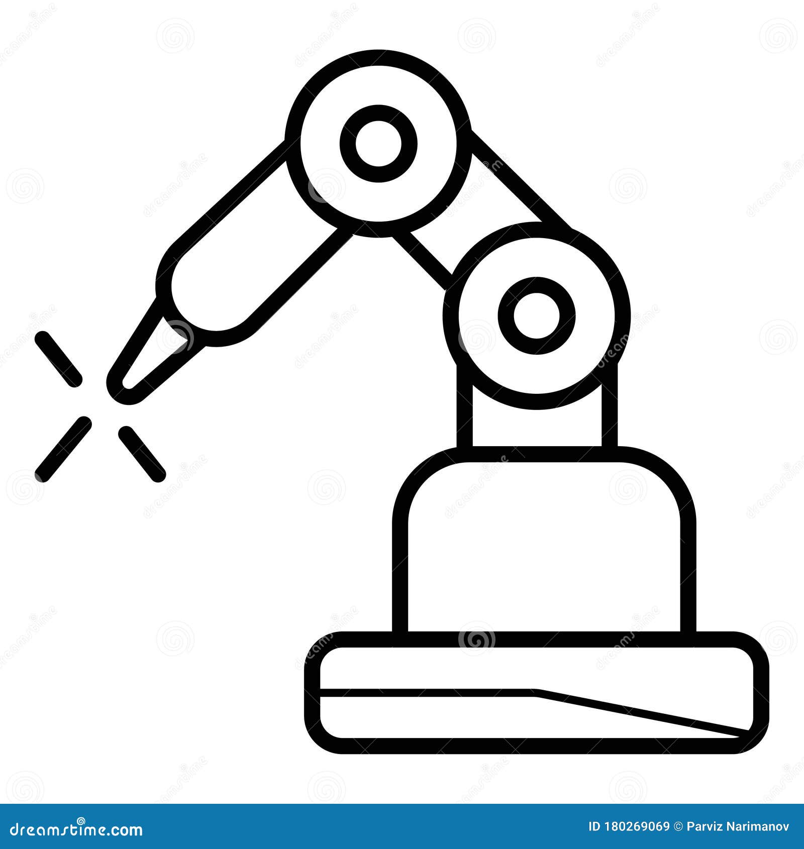 Robotic Arm Black Icon Vector Stock Illustration - Illustration of ...